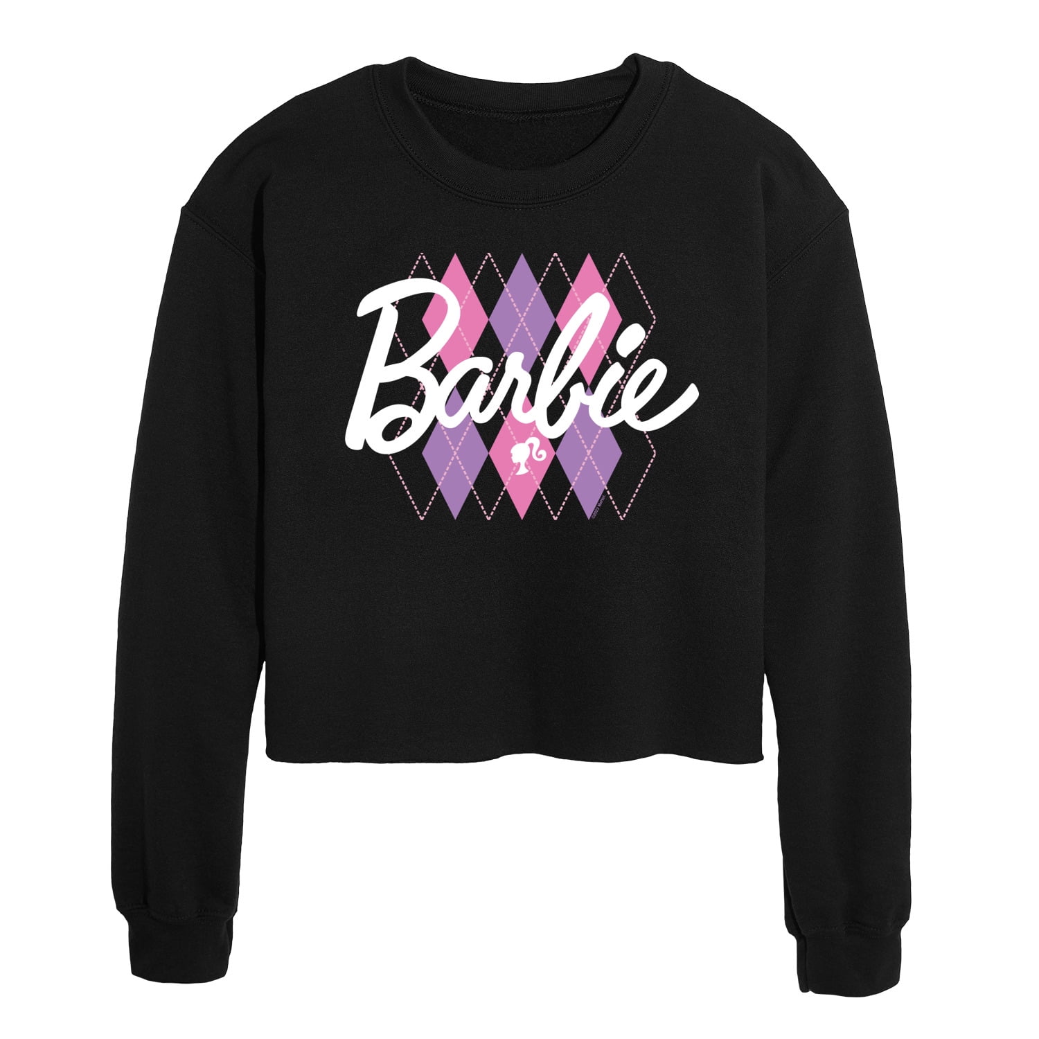 Barbie - Argyle - Juniors Cropped Crew Neck Sweatshirt - Walmart.com