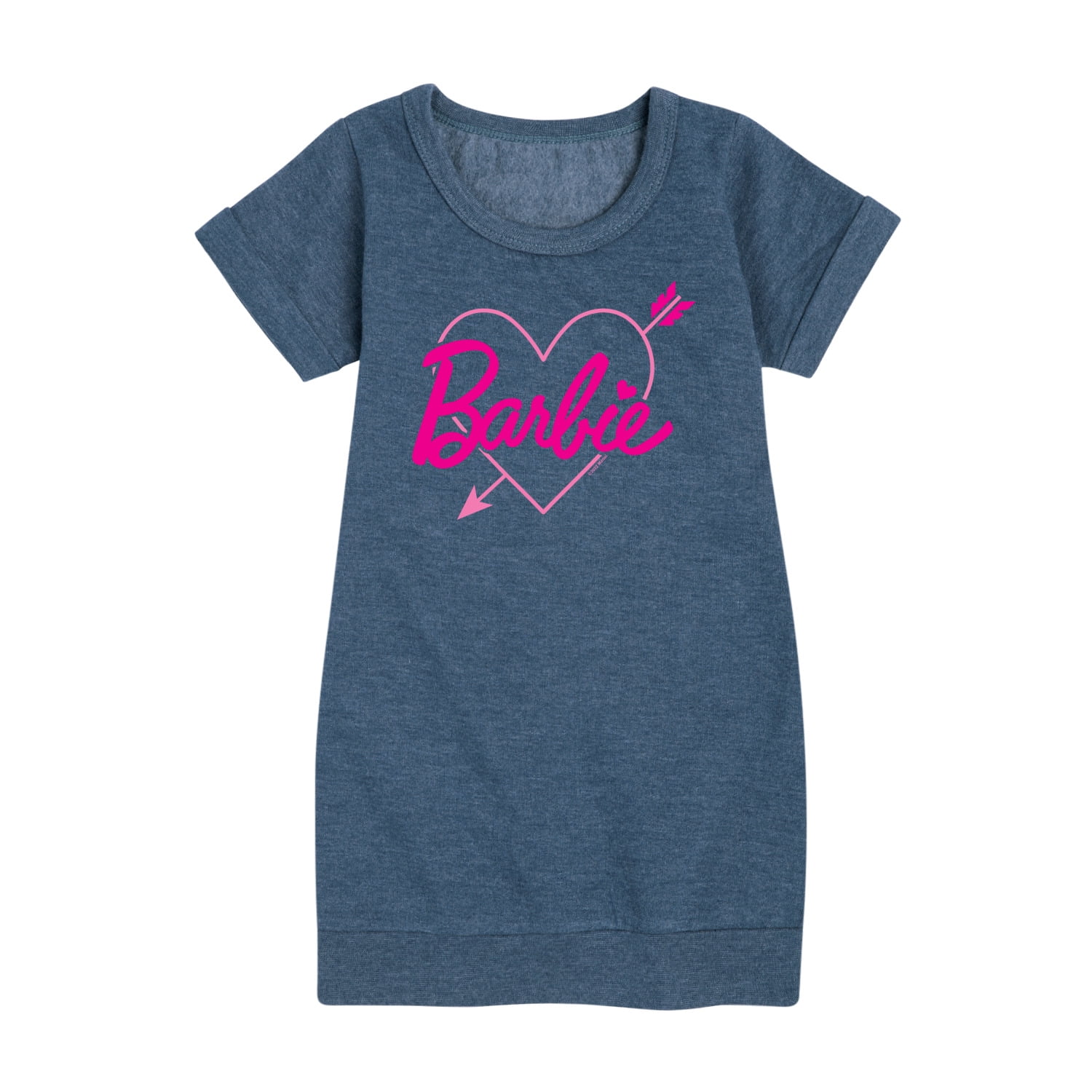 Barbie - Arrow Heart Logo - Toddler And Youth Girls Fleece Dress ...