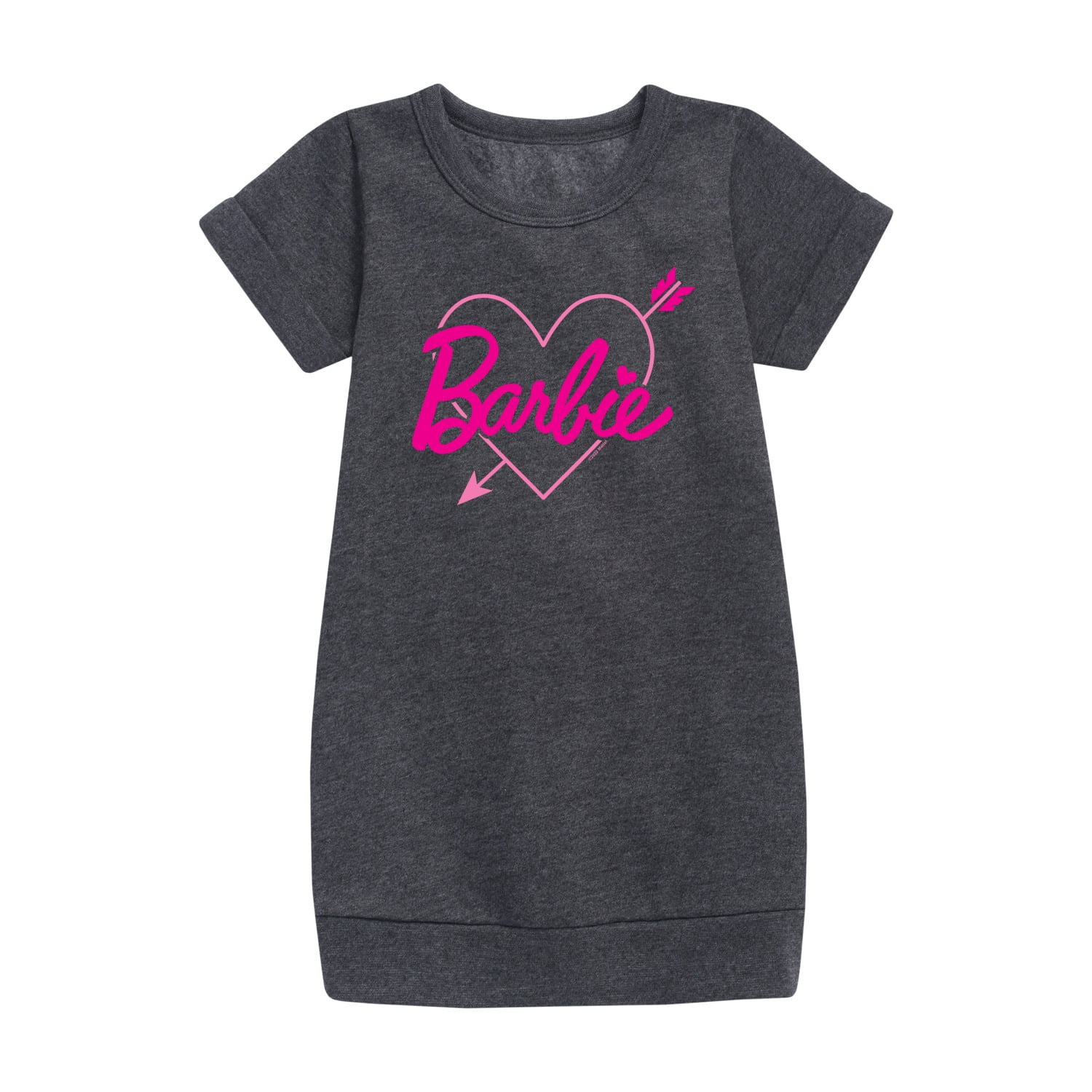 Barbie - Arrow Heart Logo - Toddler And Youth Girls Fleece Dress ...