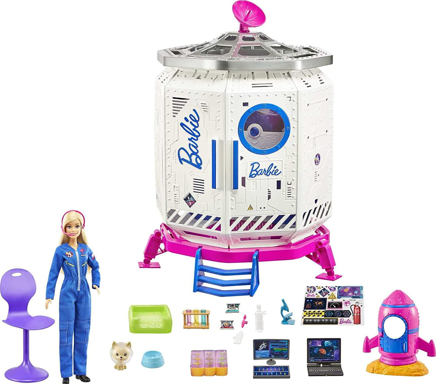 Barbie Space Adventure Space Station Playset with Space Explorer Doll ...