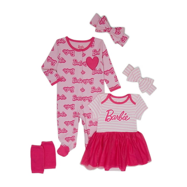 Barbie Baby Layette Shower Gift Set Bundle, 5-Piece, Sizes Newborn-6/9 ...