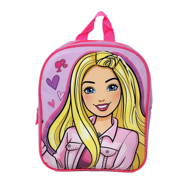 Barbie Kids Mini Backpack - Durable Canvas Material, Pink, for Children ...