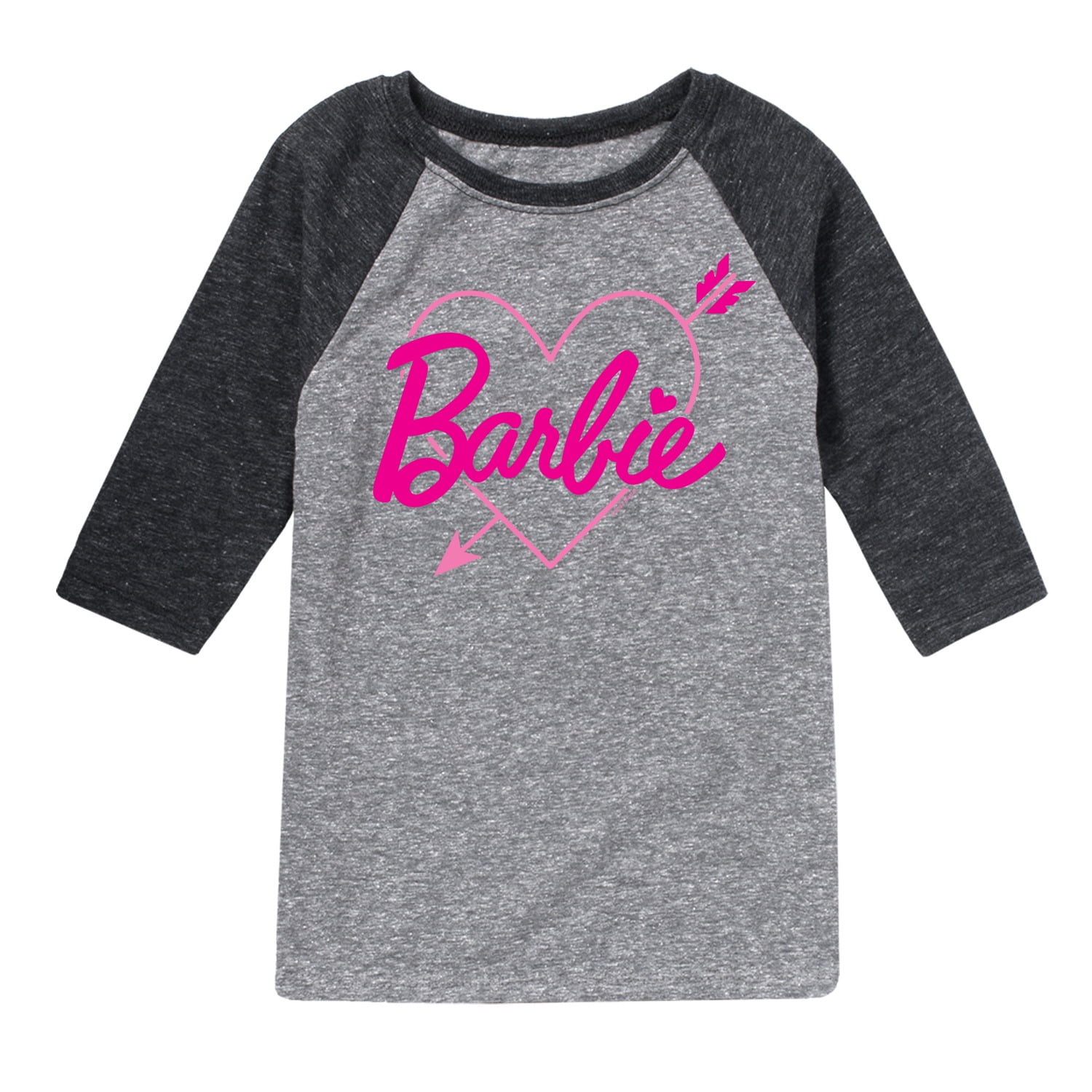 Barbie - Barbie Arrow Heart Logo - Toddler And Youth Raglan Graphic T ...