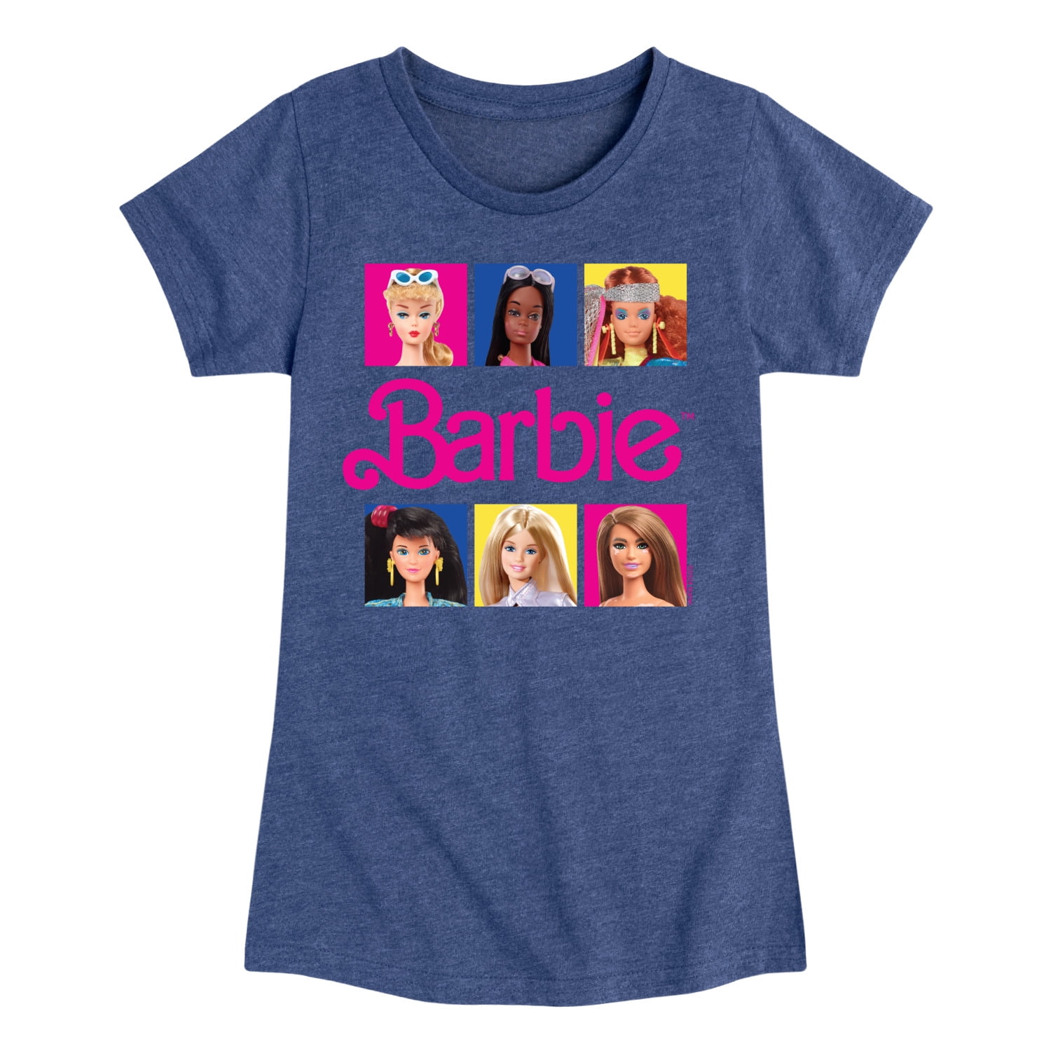 Barbie - Barbie Doll Portraits - Girls Fitted Short Sleeve Graphic T ...
