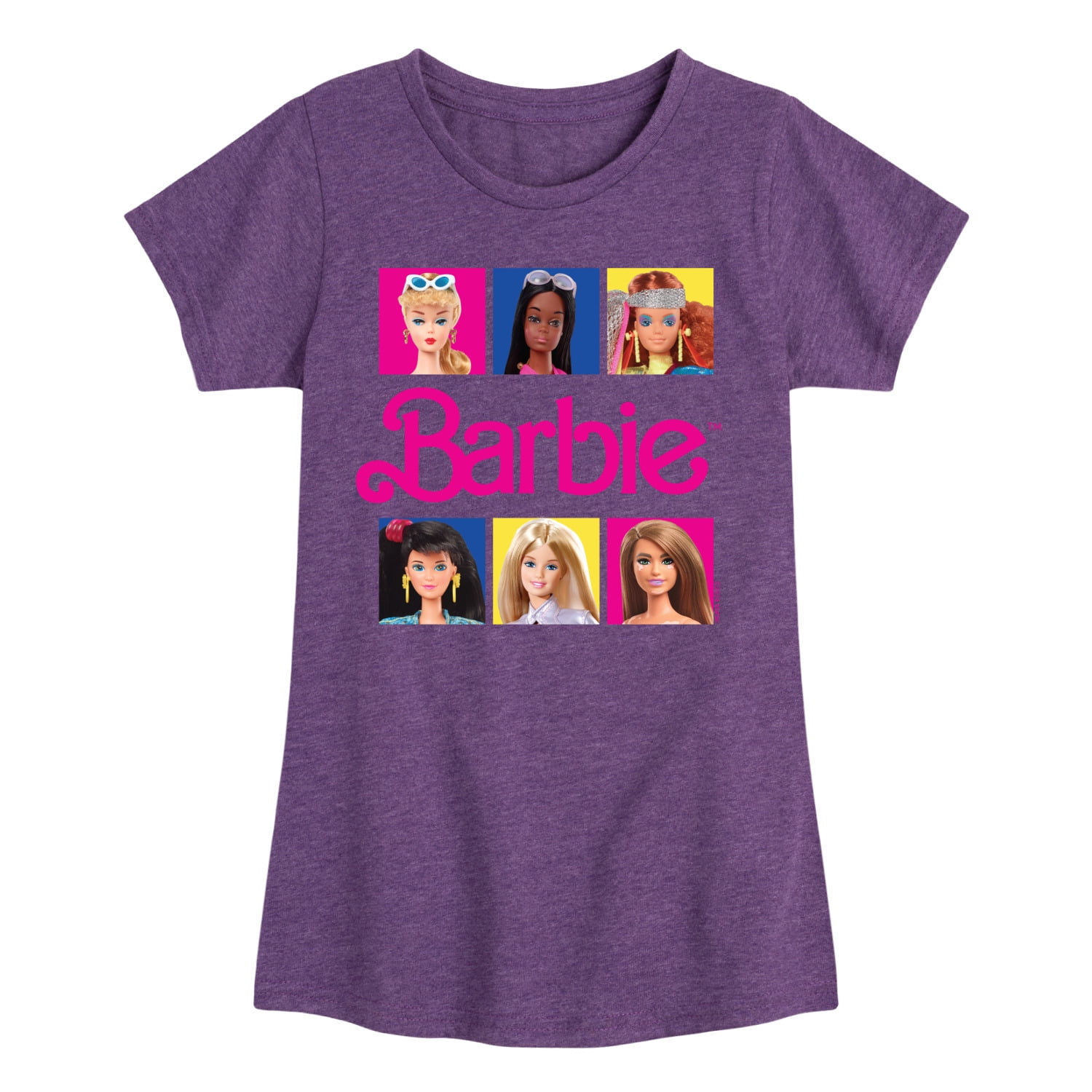 Barbie - Barbie Doll Portraits - Girls Fitted Short Sleeve Graphic T ...