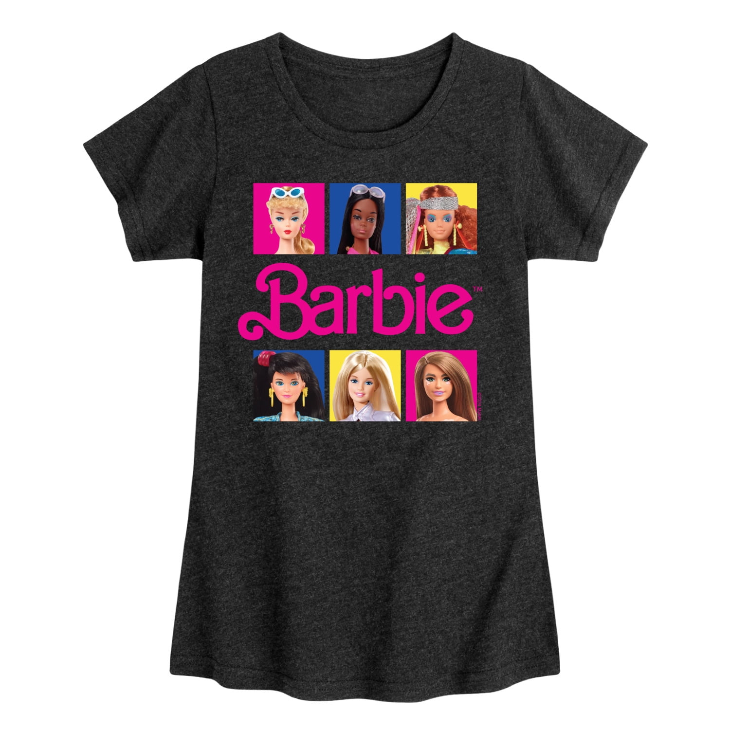 Barbie - Barbie Doll Portraits - Girls Fitted Short Sleeve Graphic T ...
