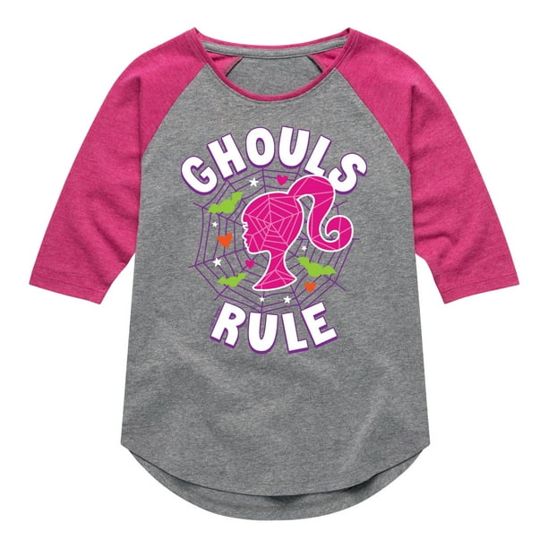 Barbie - Barbie Ghouls Rule - Toddler And Youth Girls Raglan Graphic T ...
