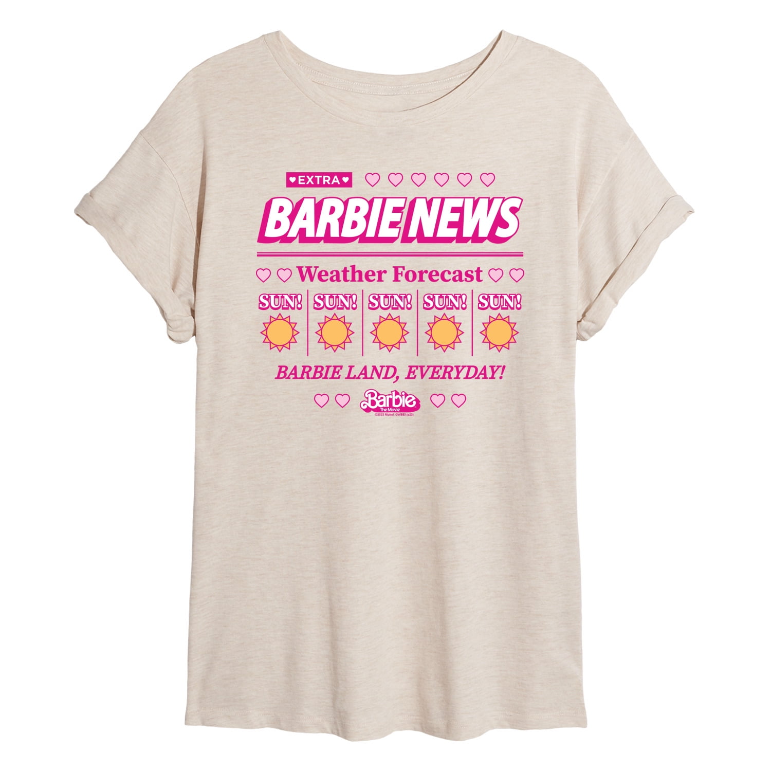 Barbie - Barbie Land New Weather Forecast - Sunny - Women's Oversized T ...