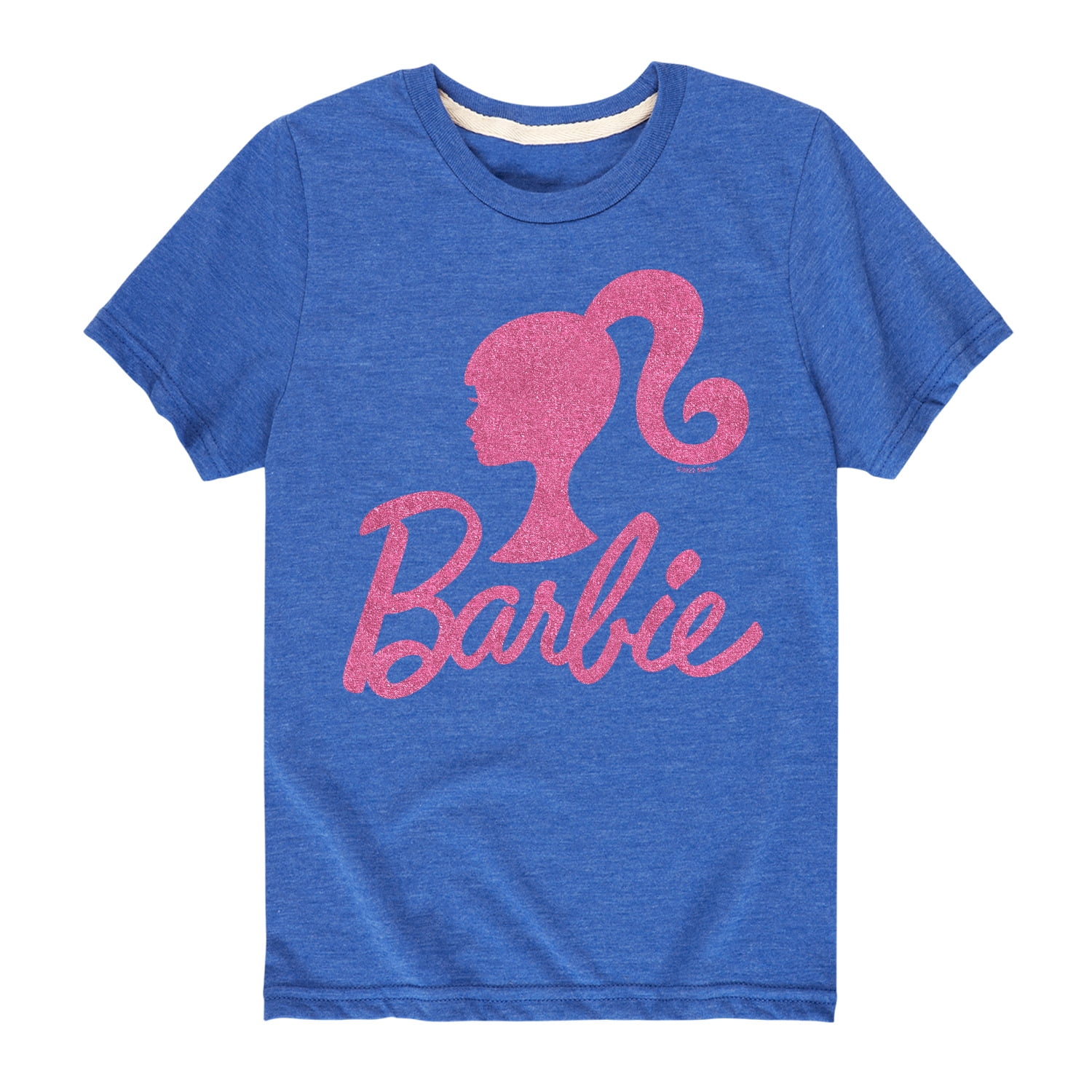 Barbie Barbie Logo Pink Glitter Transfer Toddler And Youth Short barbie-barbie-logo-pink-glitter-transfer-toddler-and-youth-short