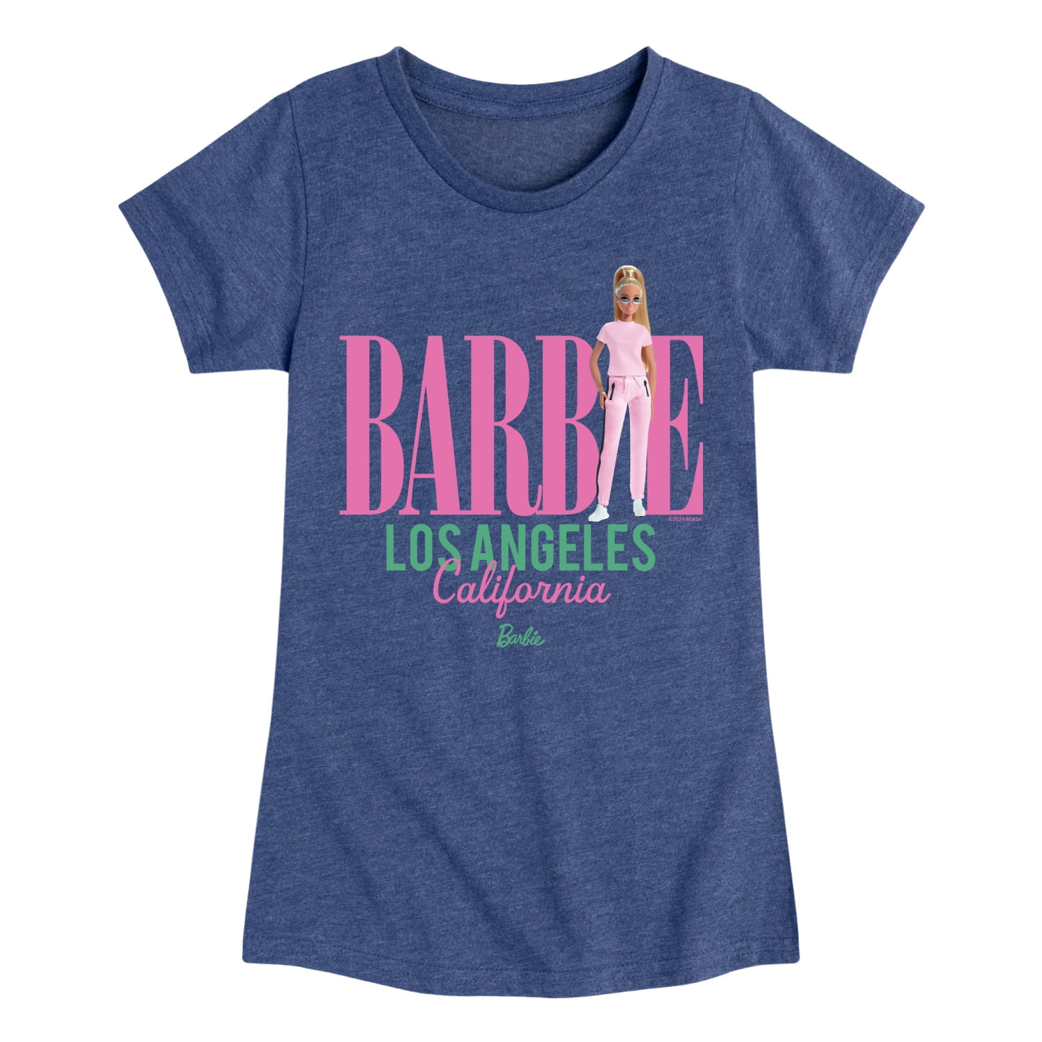 Barbie - Barbie Los Angeles - Girls Fitted Short Sleeve Graphic T-Shirt - Walmart.com