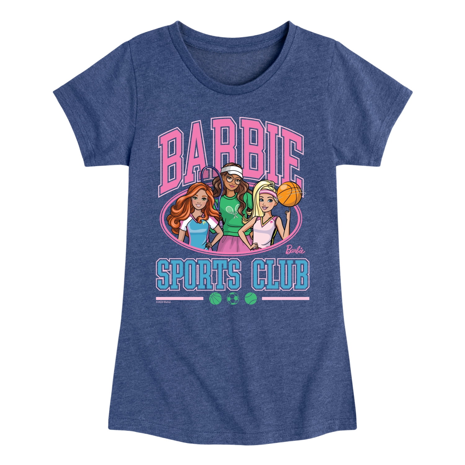 Barbie - Barbie Sports Club - Girls Fitted Short Sleeve Graphic T-Shirt ...