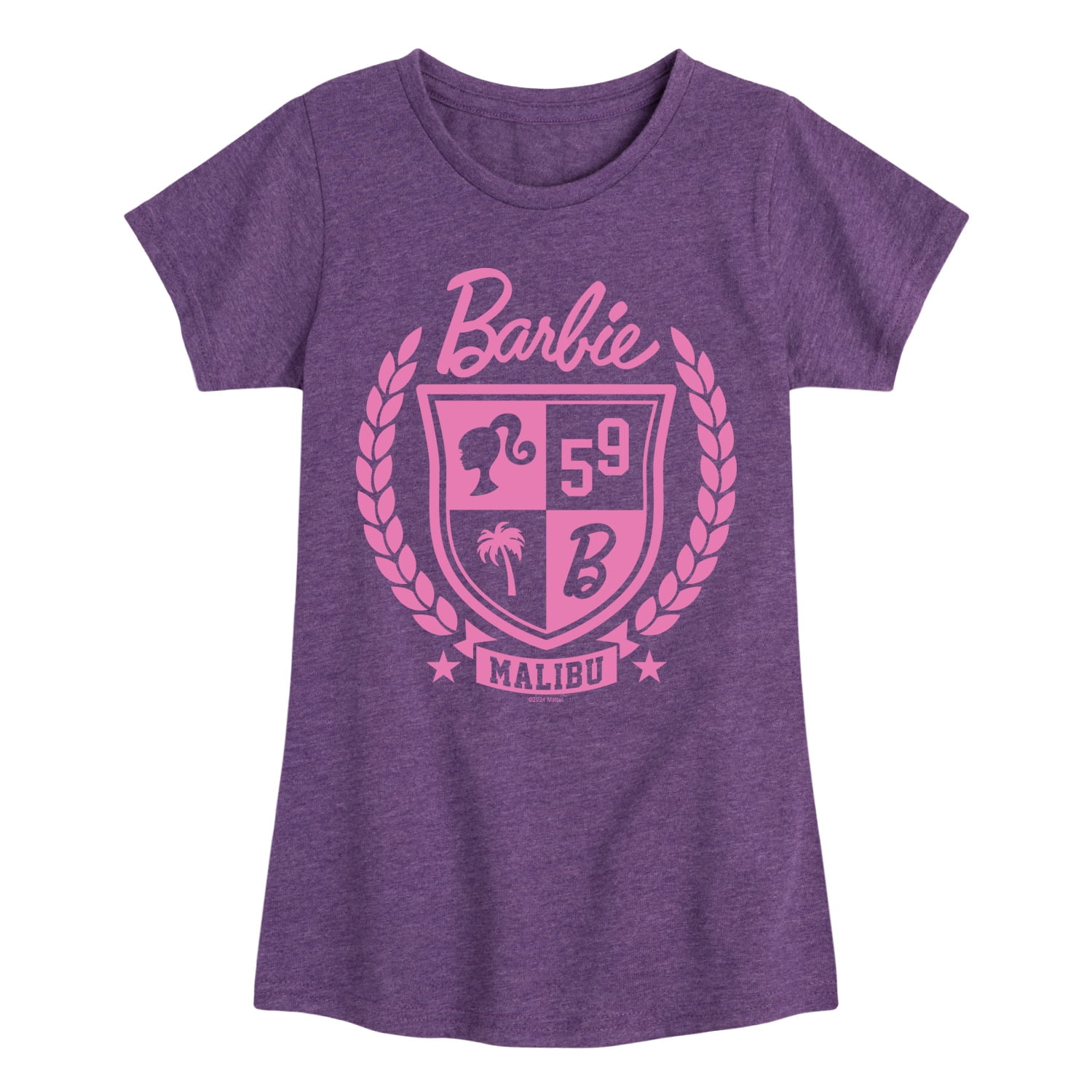 Barbie - Barbie Varsity Malibu Seal - Girls Fitted Short Sleeve Graphic ...