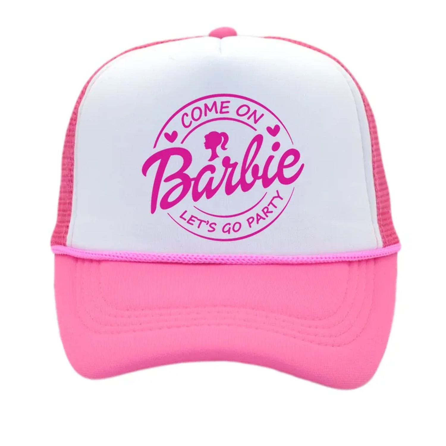 Fashionable Pink & White Barbie Baseball Cap, Adjustable Fit for Teens ...