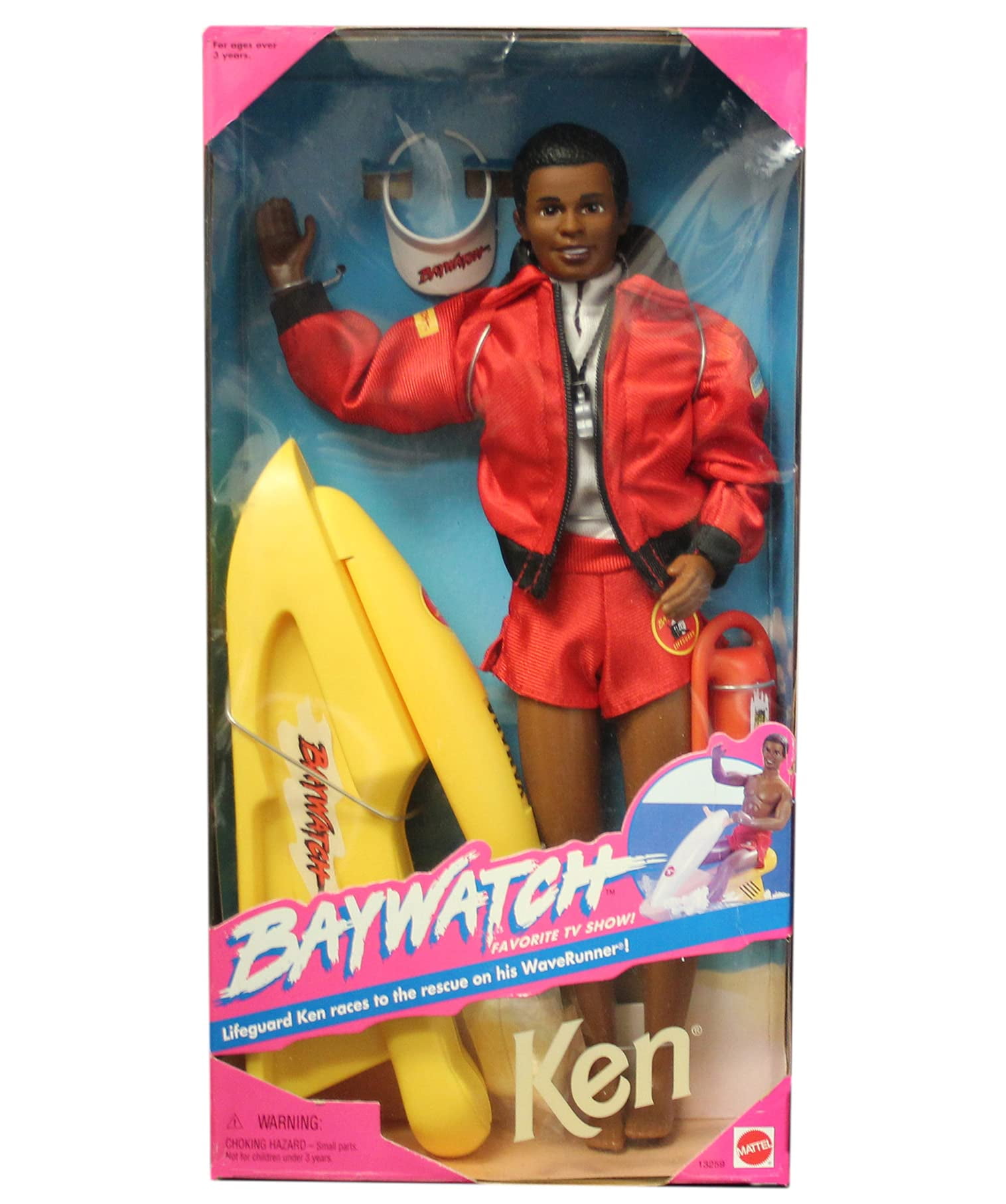 Barbie Baywatch Ken African American Doll with WaveRunner 1994 Mattel ...