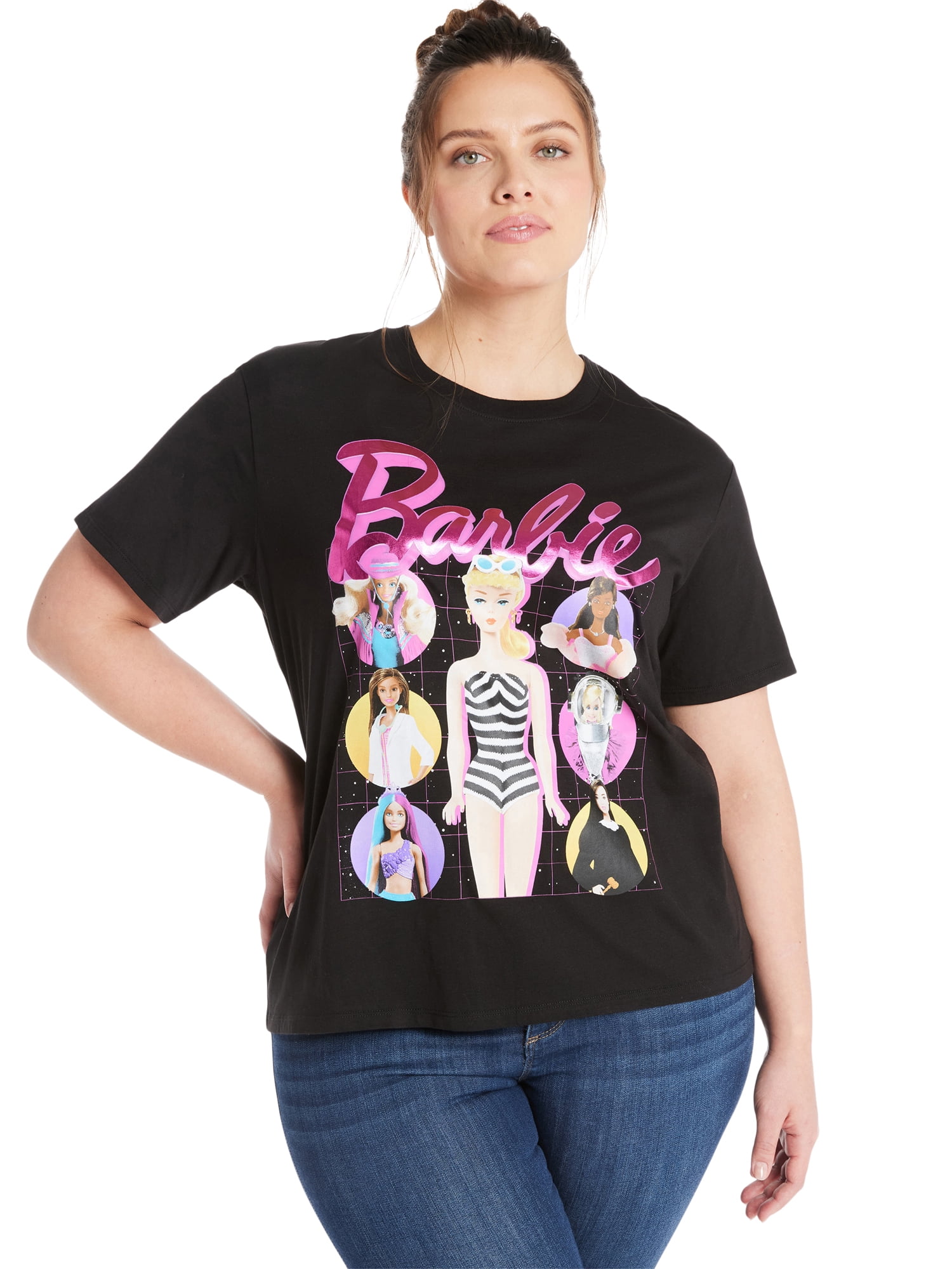 Mattel Barbie Original Juniors Short Sleeve Graphic T-Shirt, Sizes XS ...