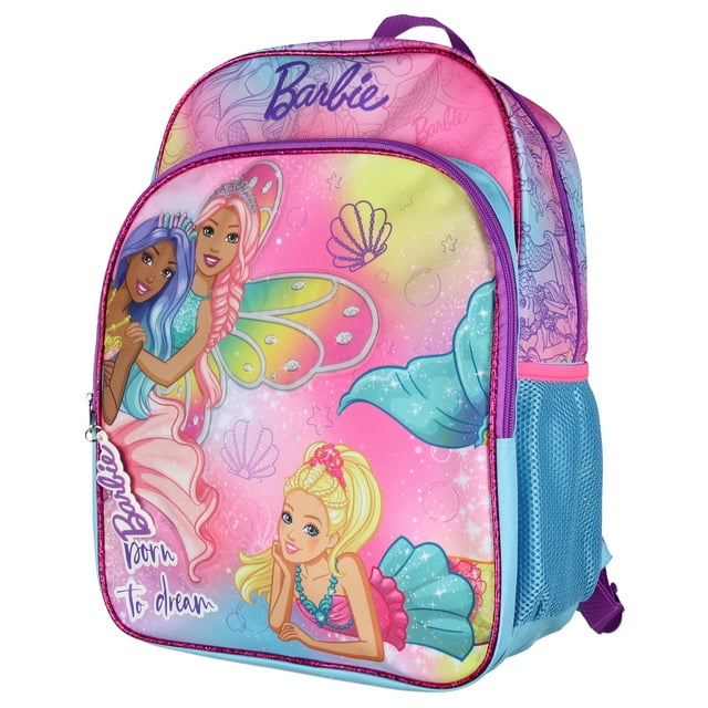 Barbie Born To Dream 17" Mermaids and Fairies School Backpack Travel ...