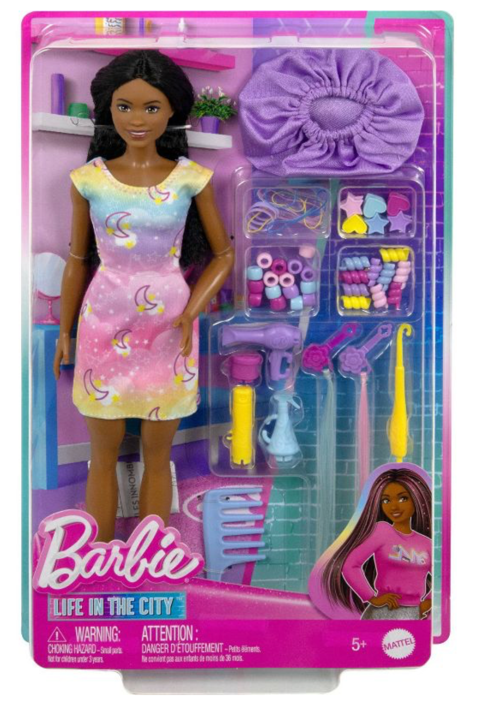 Barbie "Brooklyn" Hairstyling Doll & Playset with Accessories Toy New ...