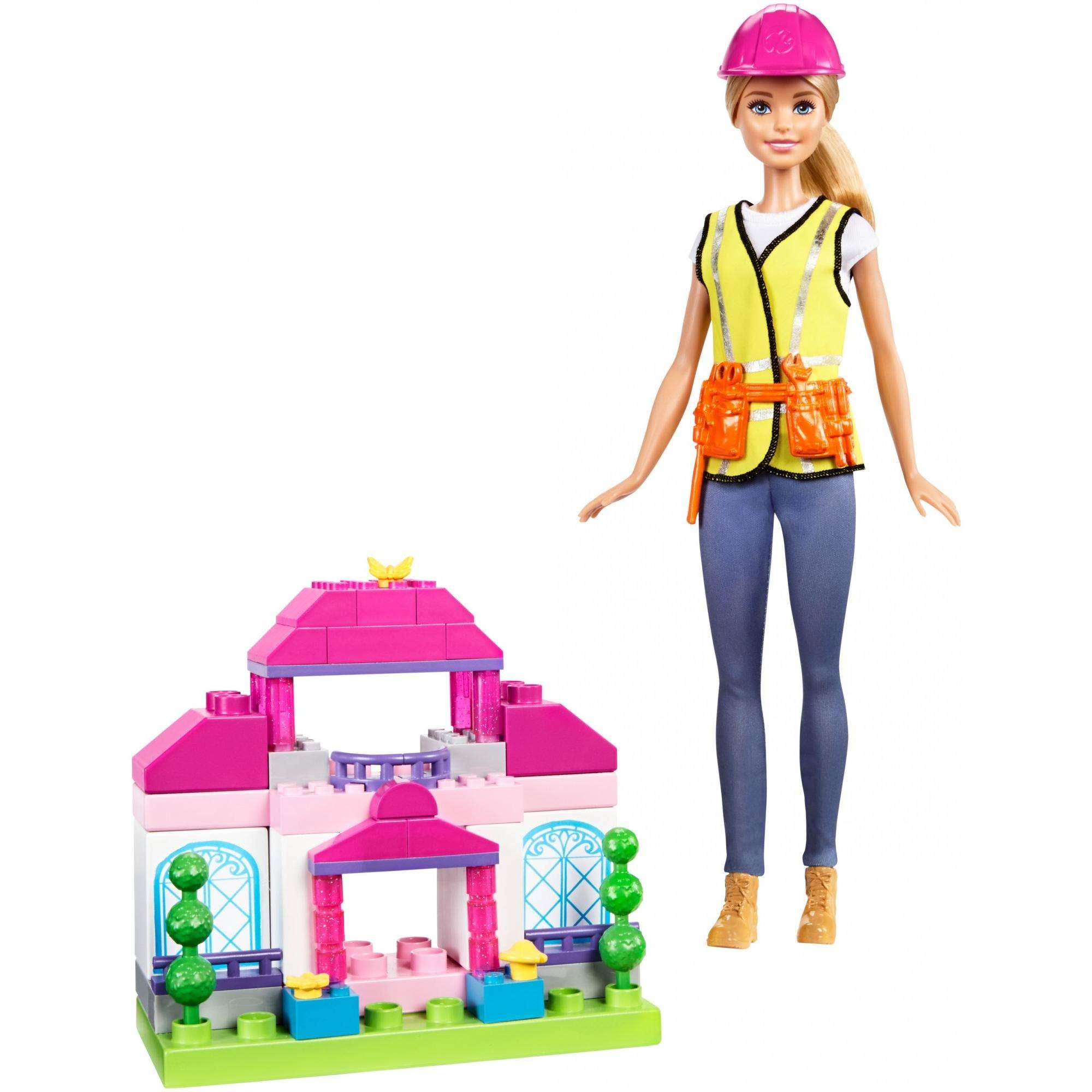 Barbie Builder Doll with Mega Bloks Compatibuild Bricks - Walmart.com