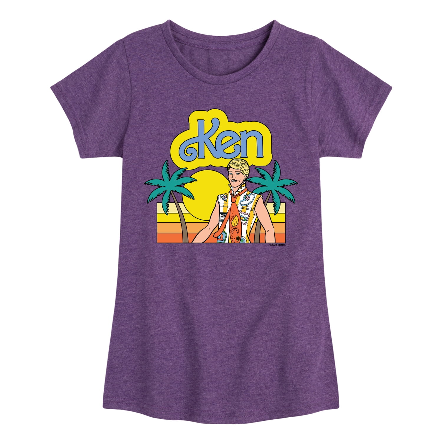 Barbie - Cali Sunset Ken - Girls Fitted Short Sleeve Graphic T-Shirt ...