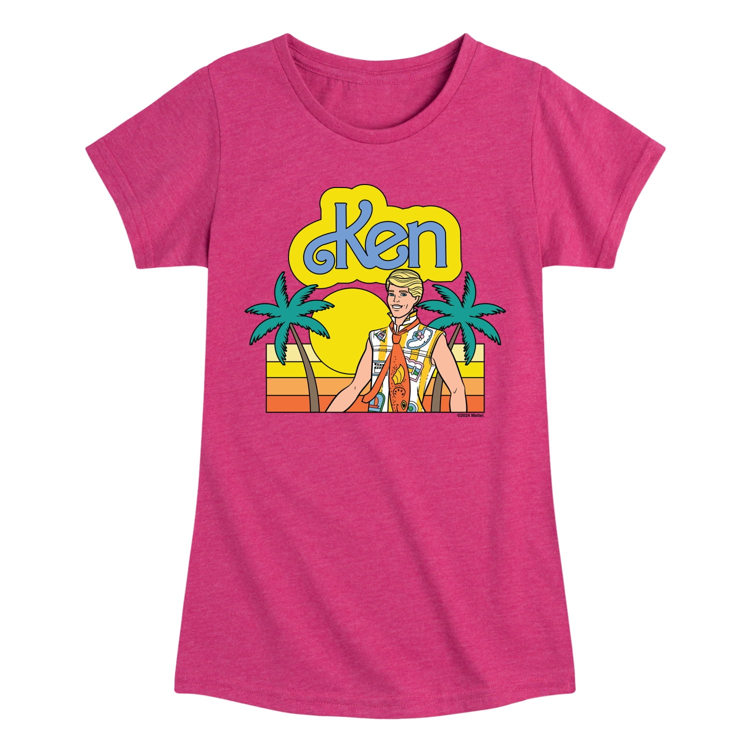 Barbie - Cali Sunset Ken - Girls Fitted Short Sleeve Graphic T-Shirt ...