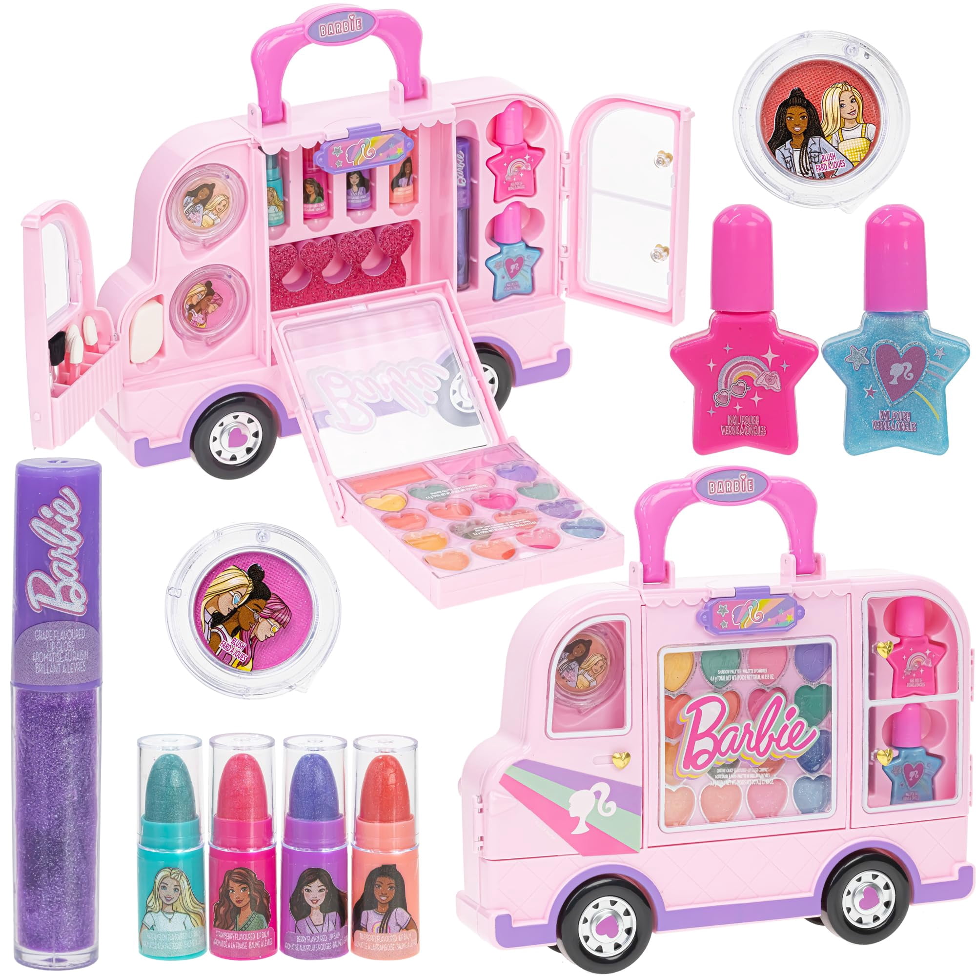 Barbie Car Makeup Kit for Girls, Real Washable Makeup Set, Barbie Gift ...