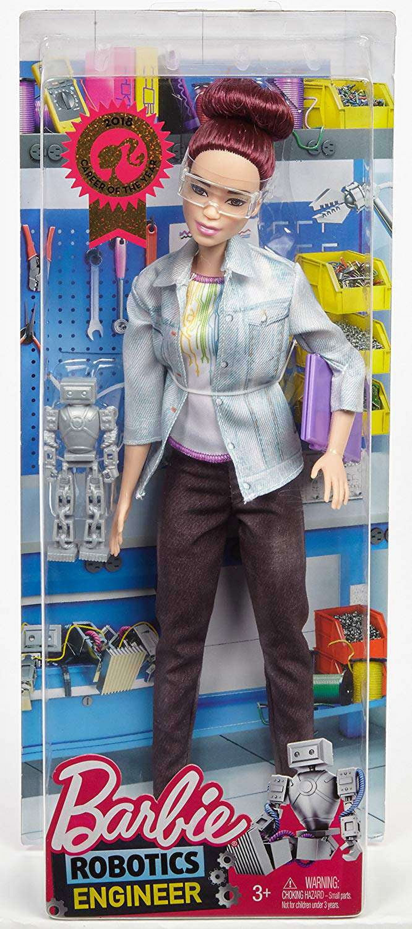 Barbie Career of the Year Robotics Engineer Doll (Pink Hair, Denim ...
