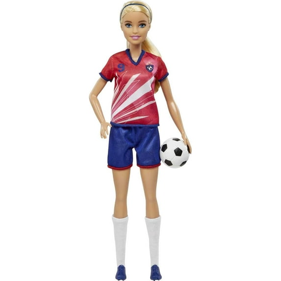 Barbie Careers Fashion Doll & Accessory, Soccer Player with Blonde ...