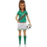 Barbie Careers Fashion Doll & Accessory, Soccer Player with Brunette ...
