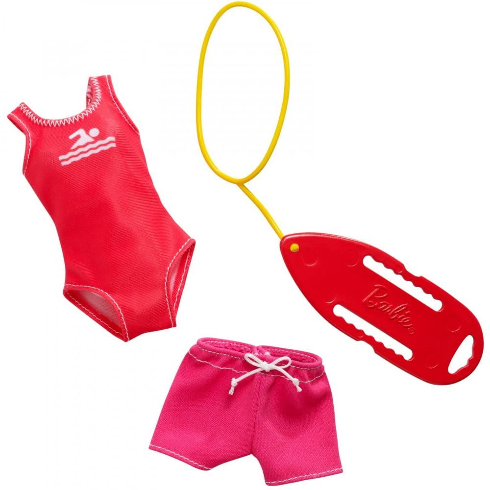 Barbie Careers Beach Pack: Swimsuit Clothes, Lifeguard Outfit ...