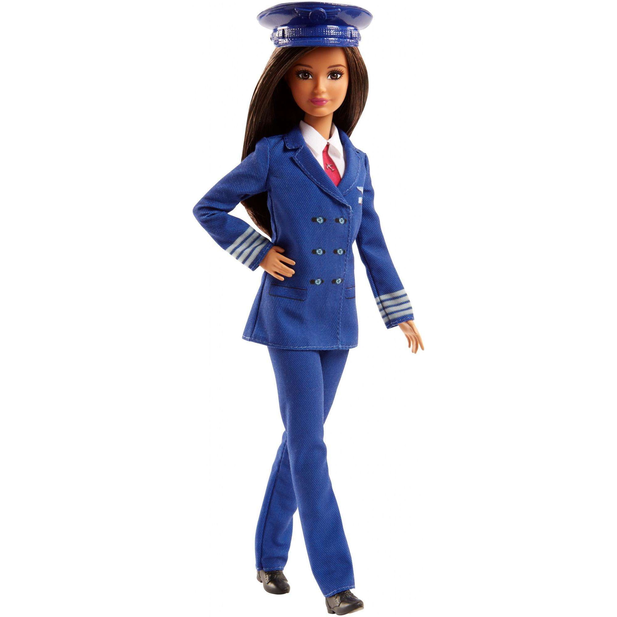 Barbie Careers Pilot Doll with Brunette Hair & Themed Accessories ...