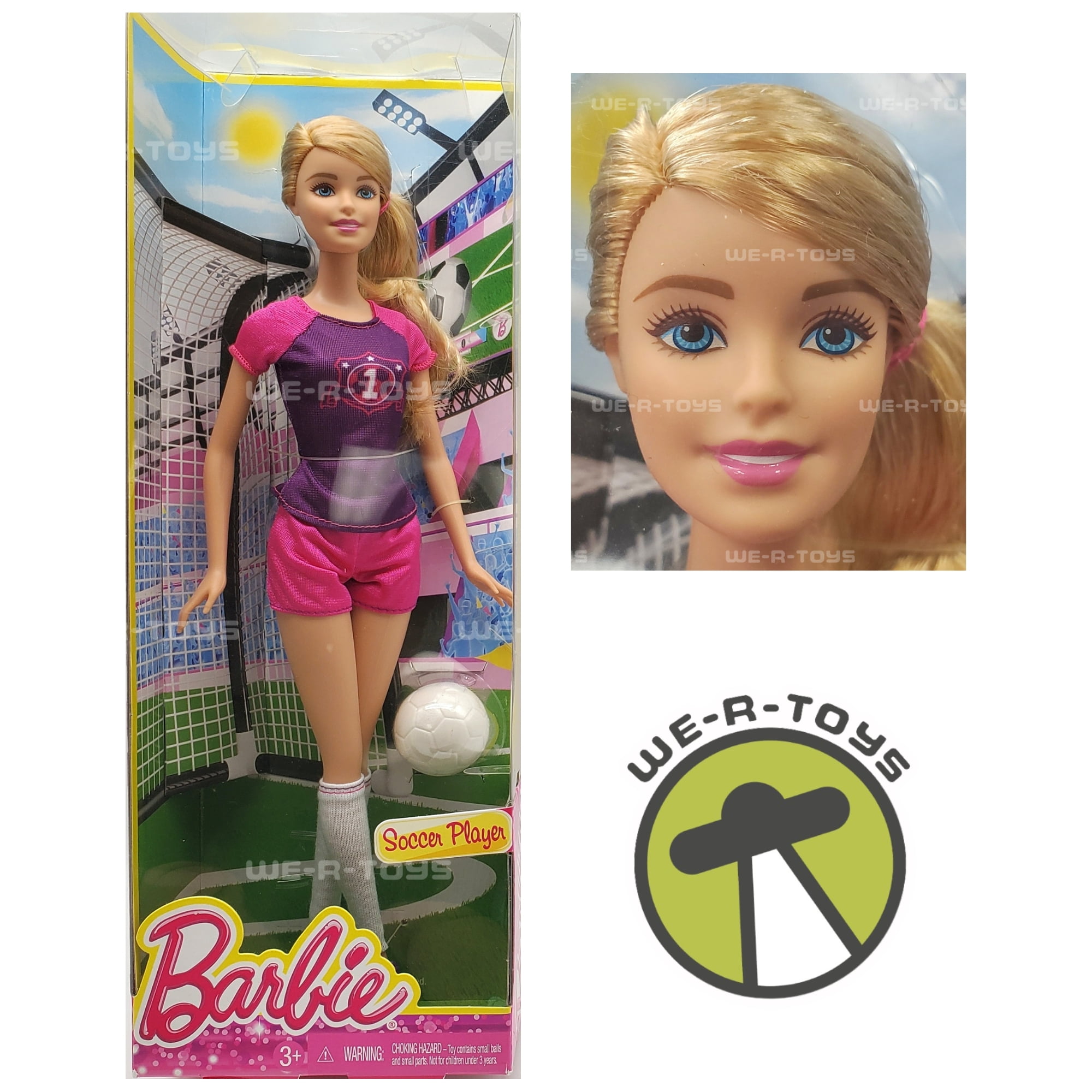 Barbie Careers Soccer Player Doll with Soccer Ball, White - Walmart.com