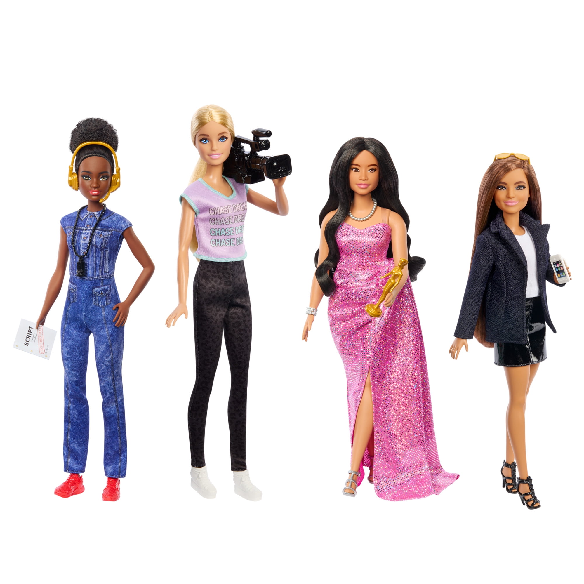 Barbie Careers Women in Film Set of 4 Dolls with Removable Looks ...