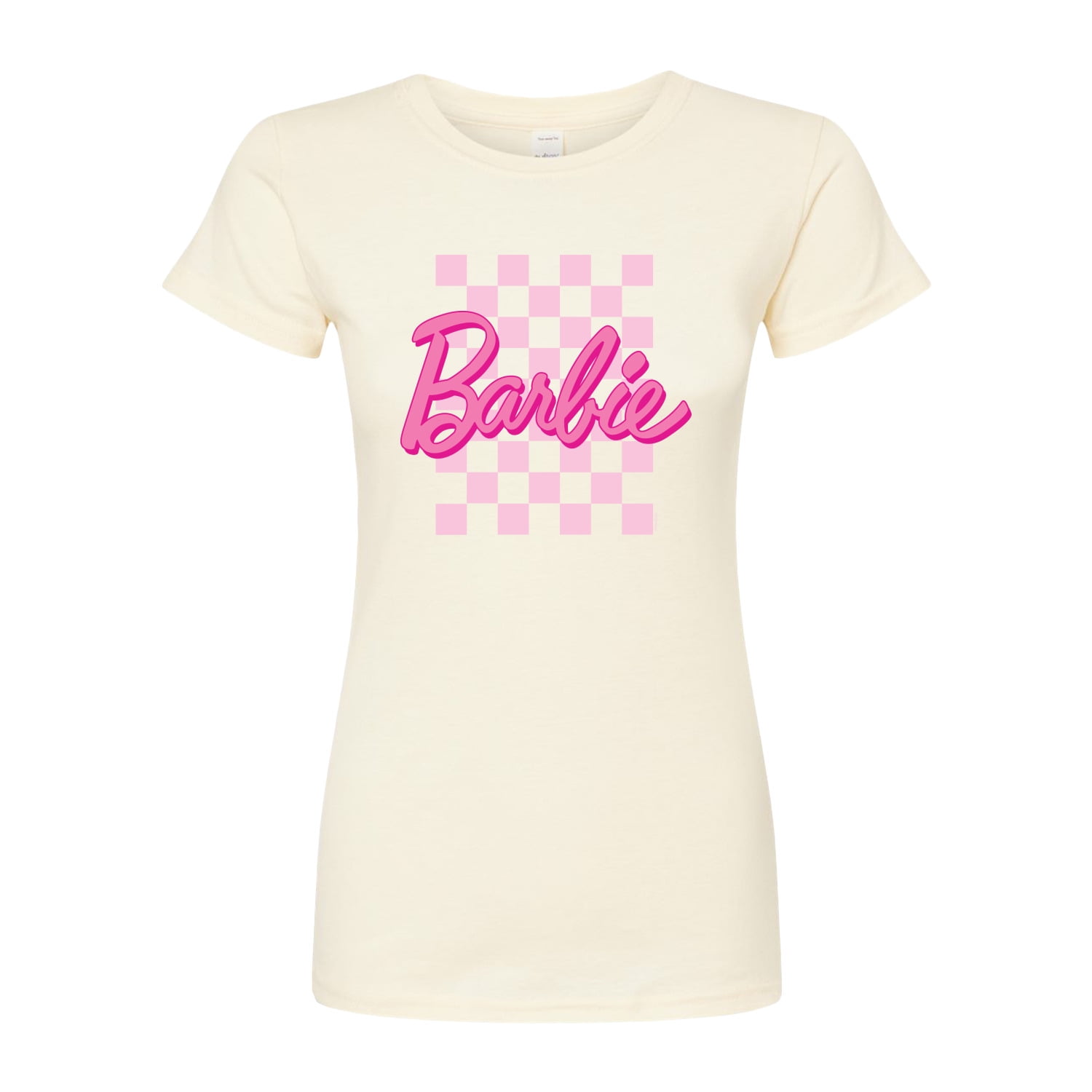 Barbie - Checkered Logo - Juniors Fitted Graphic T-Shirt - Walmart.com