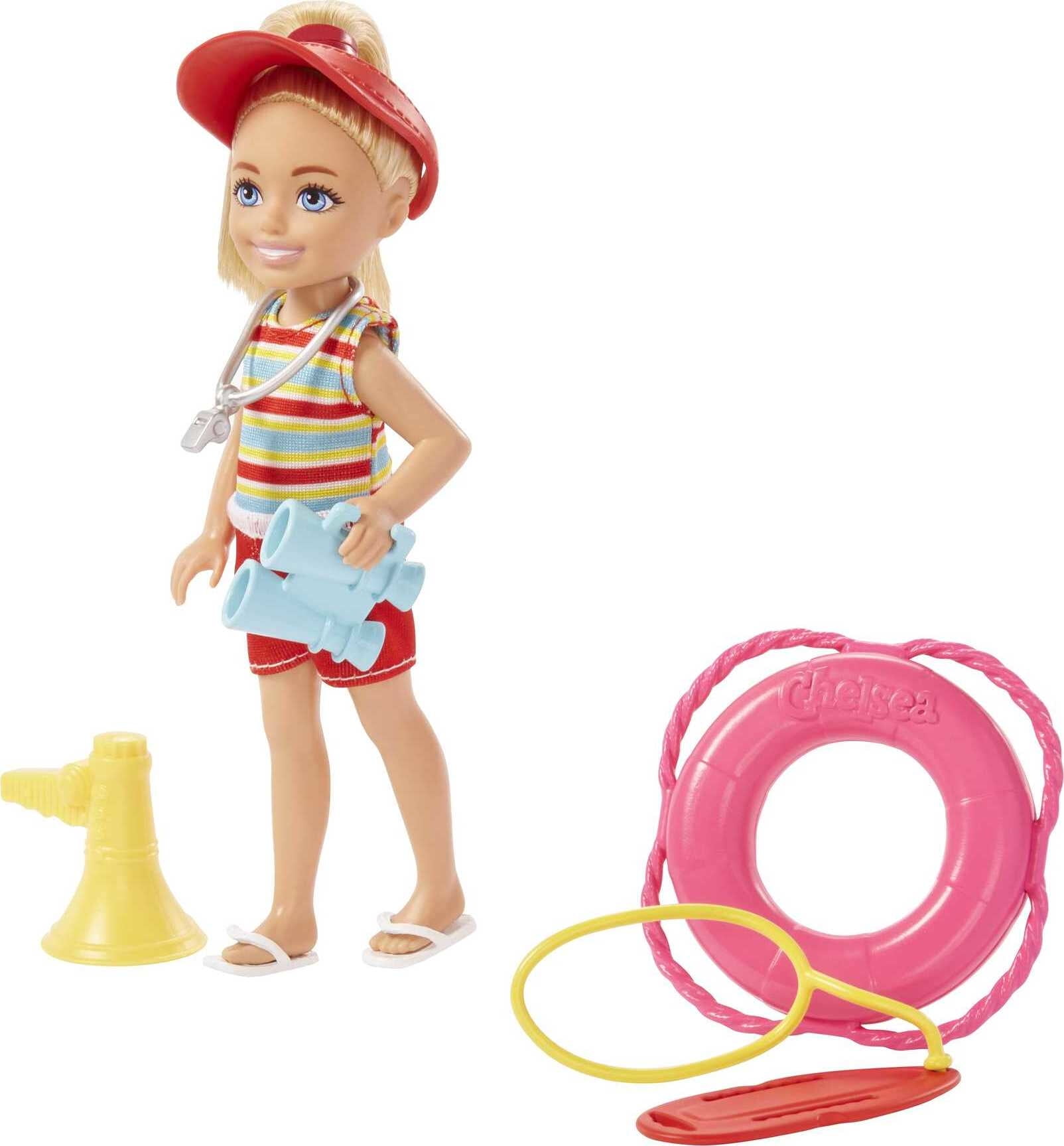 Barbie Chelsea Can Be… Lifeguard Doll and 6 Career-Themed Accessories ...