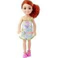 Barbie Chelsea Mini Doll, Red Hair, Green Eyes, Floral Dress Toy for ...