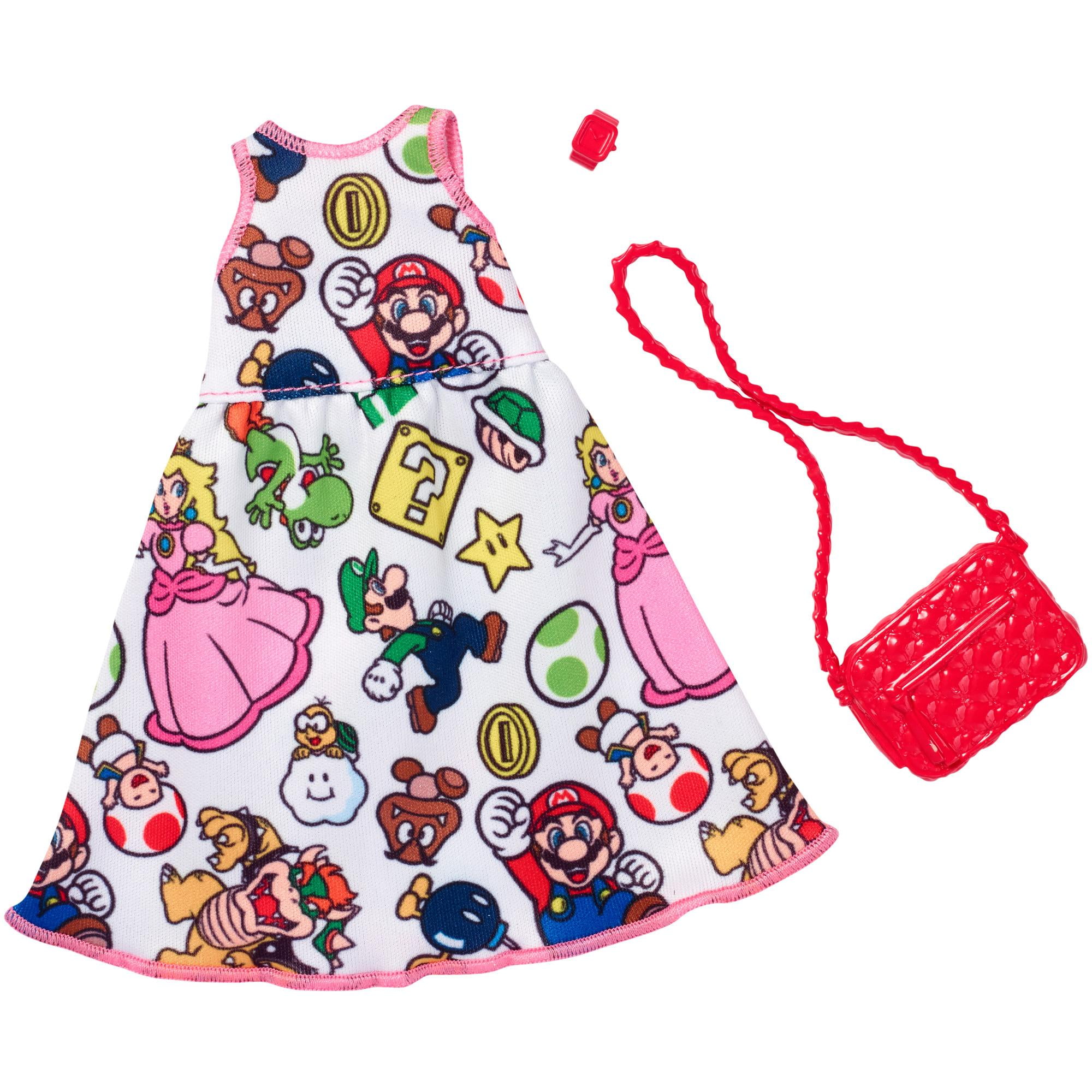 Barbie Clothing Super Mario Printed Dress Outfit for Barbie Doll ...