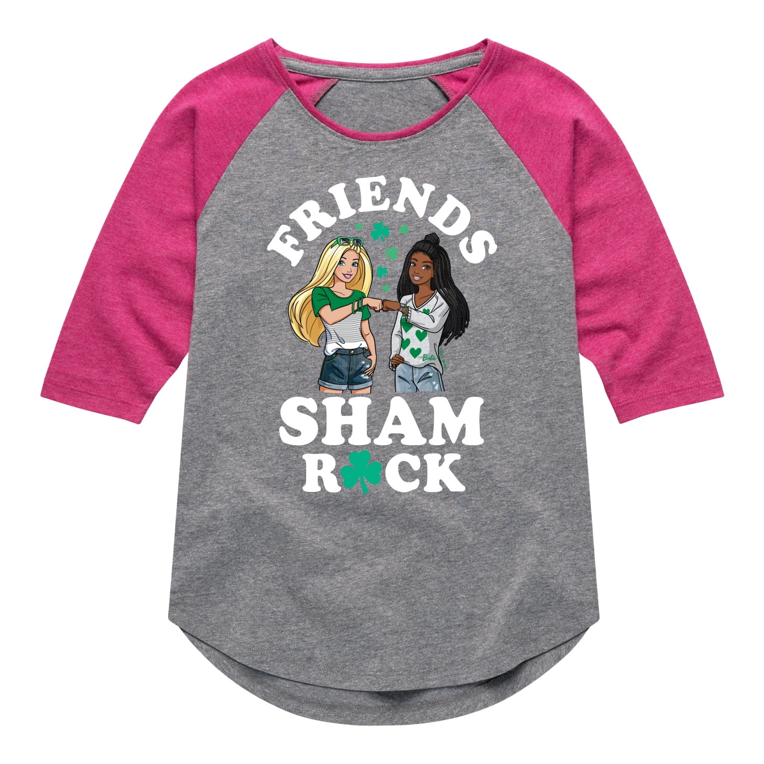 Barbie - Clover Power - Toddler And Youth Girls Raglan Graphic T-Shirt ...