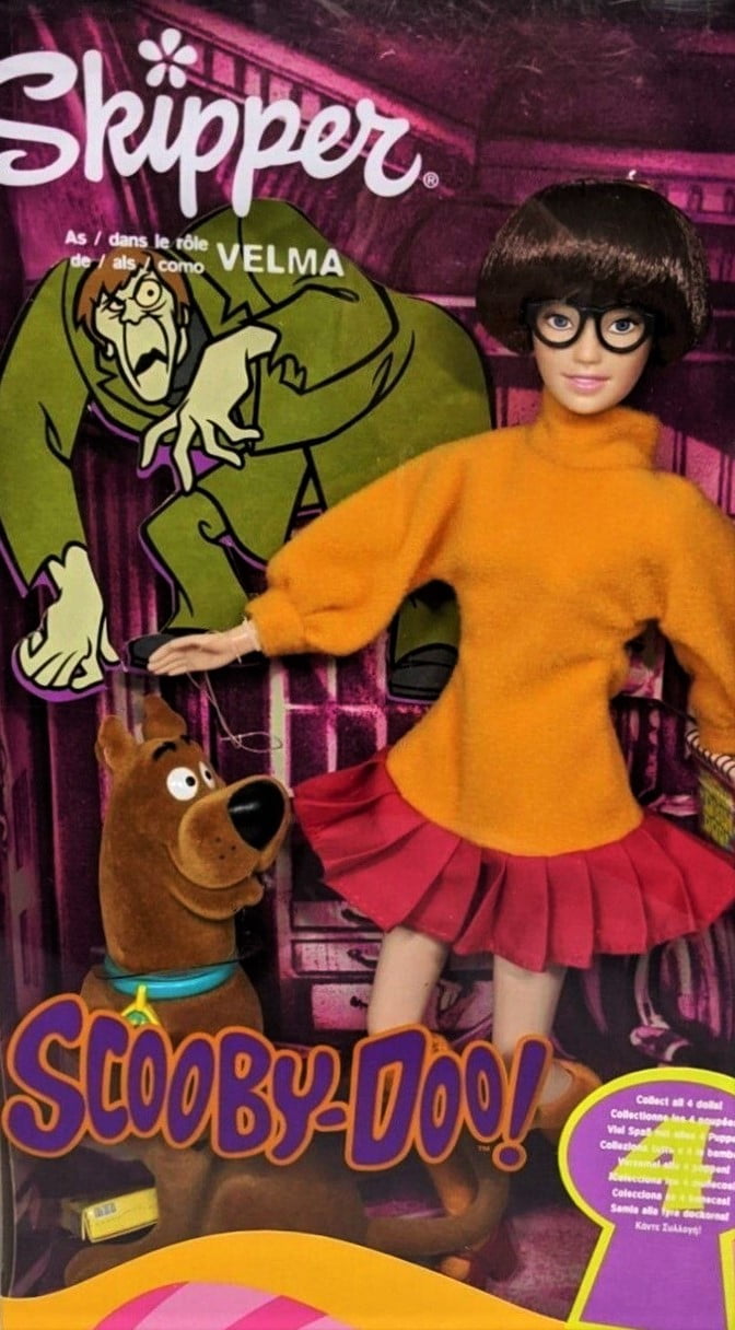 Barbie Skipper Velma Doll, Scooby-Doo Collectible, Multicolor Soft ...