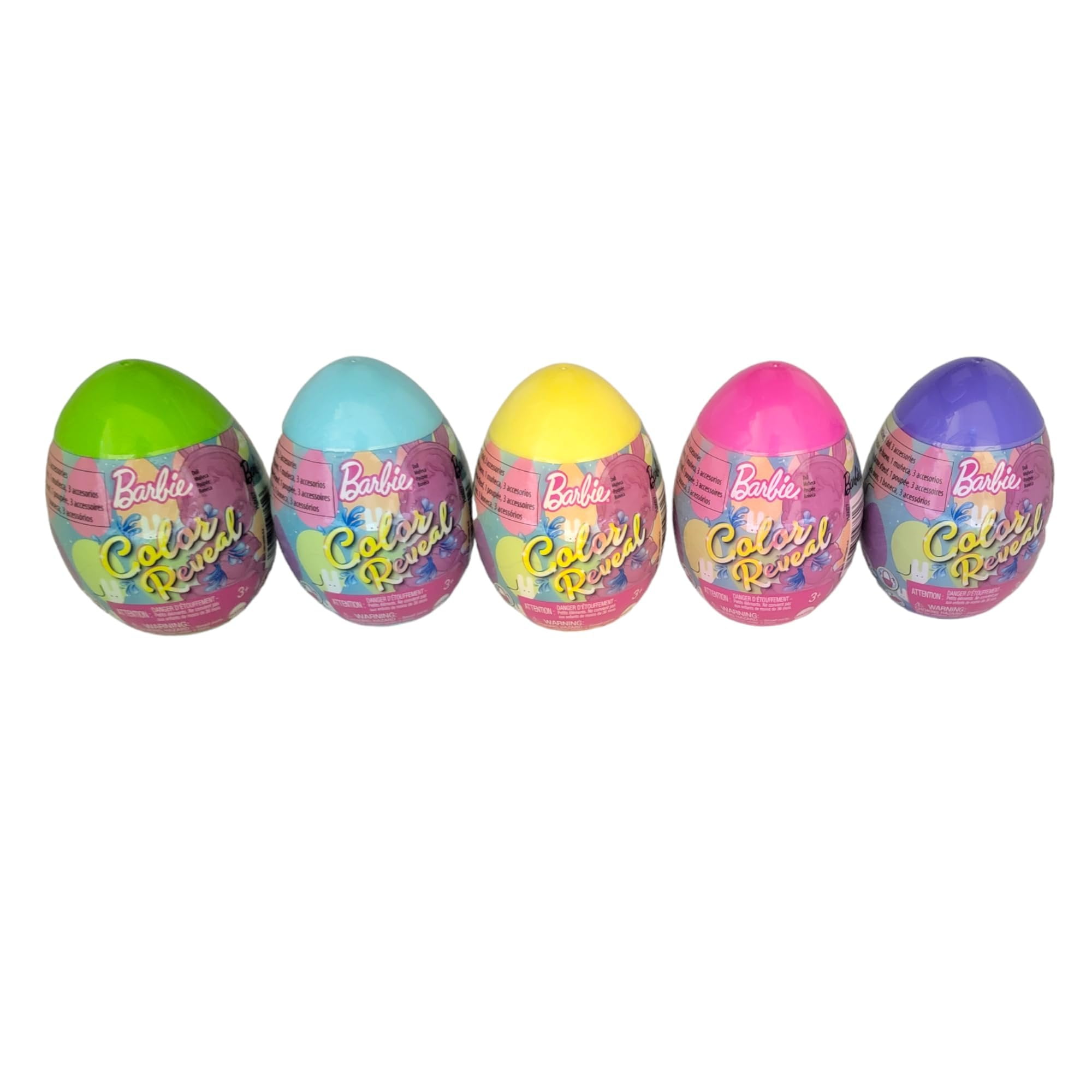 Barbie Color Reveal Easter Egg HJX67 Series Complete Set of 5 Colored ...