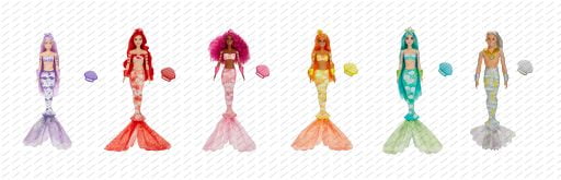 Barbie Color Reveal Mermaid Doll with Changing Water Magic and Colorful ...