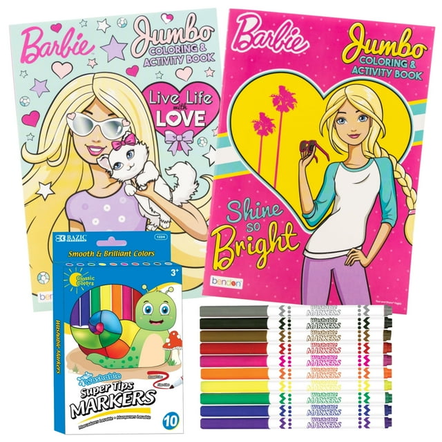 Barbie Coloring and Activity Book Set, Include 2 Books & Fine Tip ...