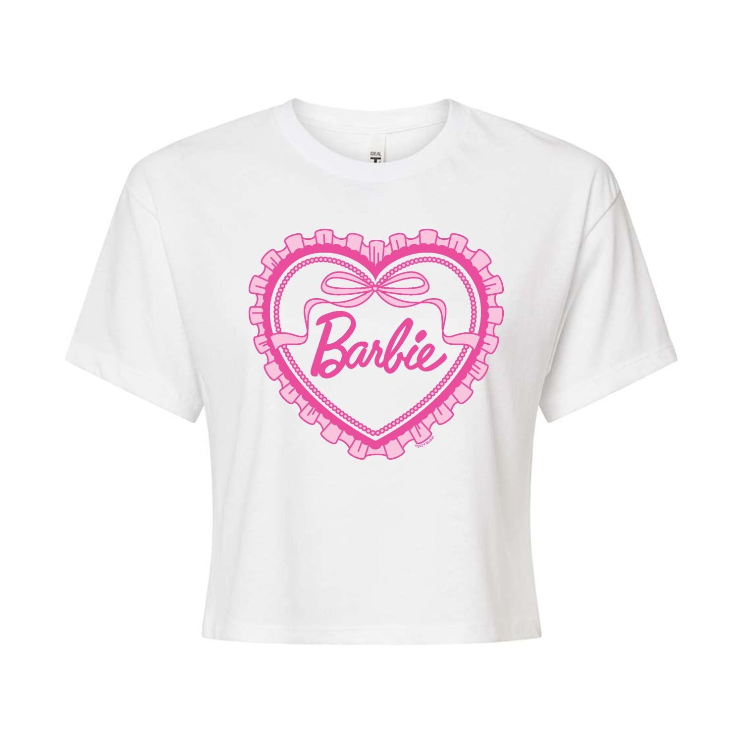 Barbie - Coquette Heart - Juniors Cropped Graphic T-Shirt - Walmart.com