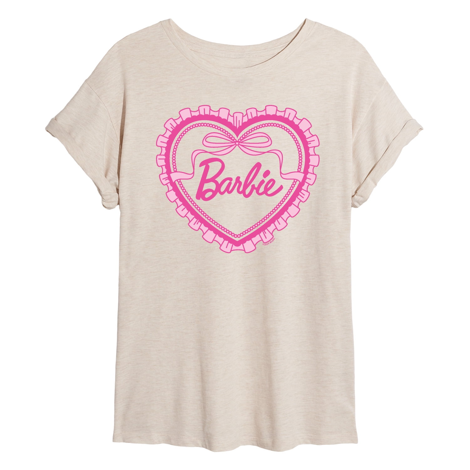 Barbie - Coquette Heart - Juniors Oversized Graphic T-Shirt - Walmart.com