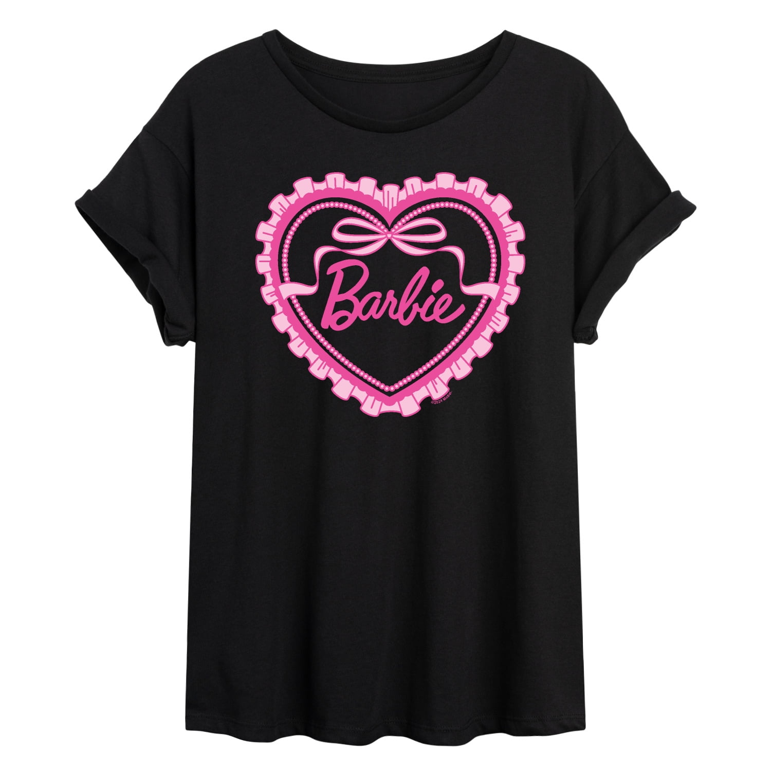 Barbie - Coquette Heart - Juniors Oversized Graphic T-Shirt - Walmart.com