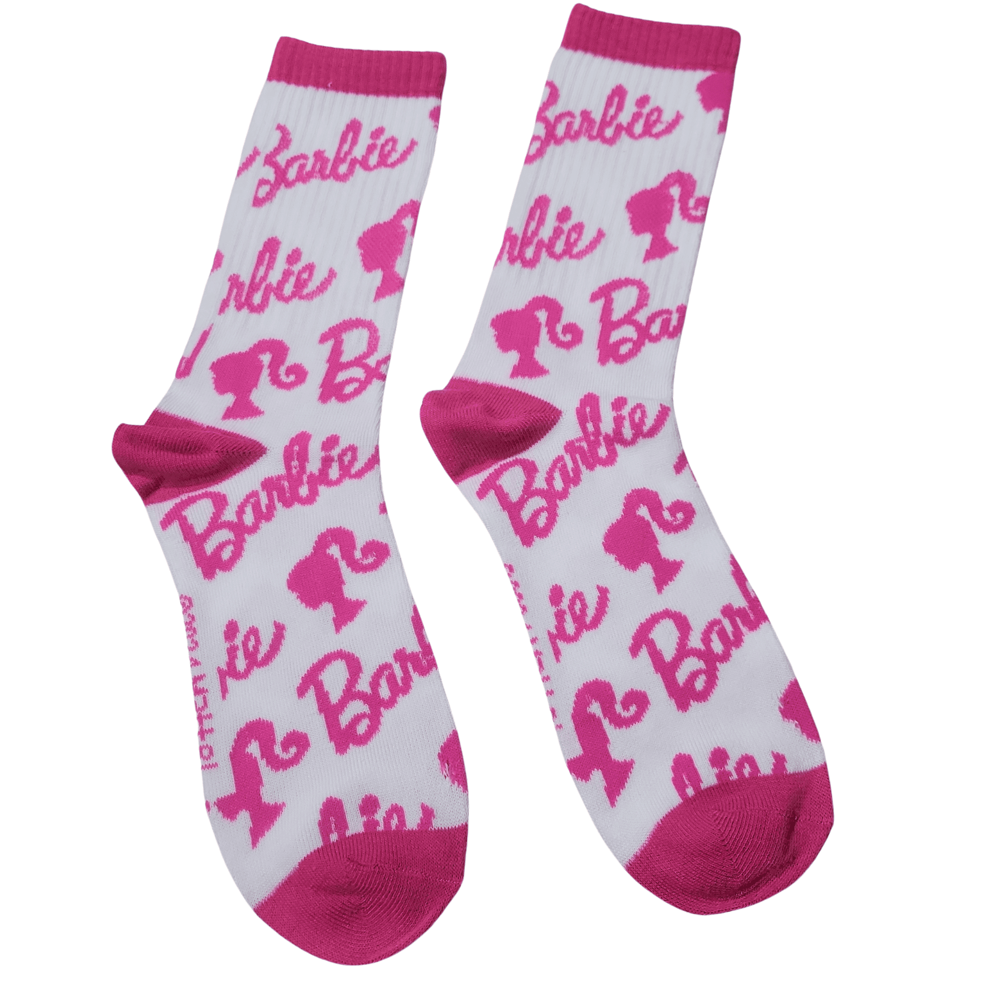 Barbie Crew Socks Pink All Over Logo Print Size 9-13 - Walmart.com