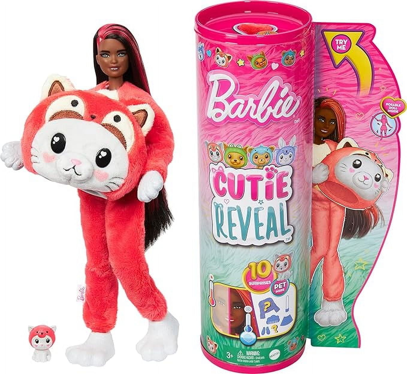 Barbie Cutie Reveal Doll & Accessories with Animal Plush Costume & 10 ...