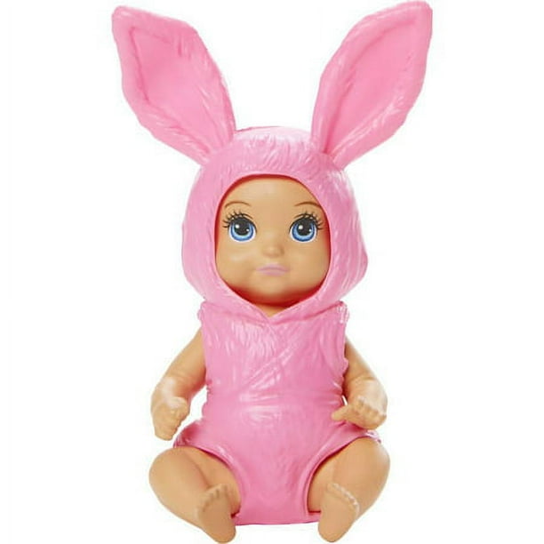 Barbie Doll, Baby with Removable Bunny Onesie Costume with Rabbit Ears ...