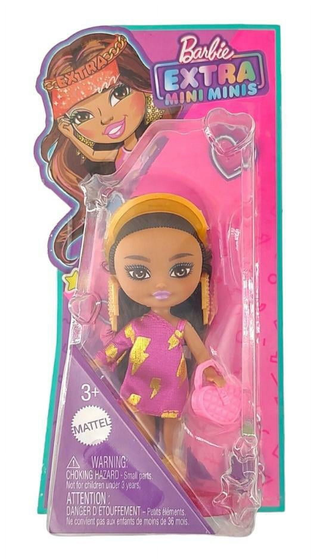 Barbie Doll, Barbie Extra Mini Minis Brunette Doll with Visor and ...