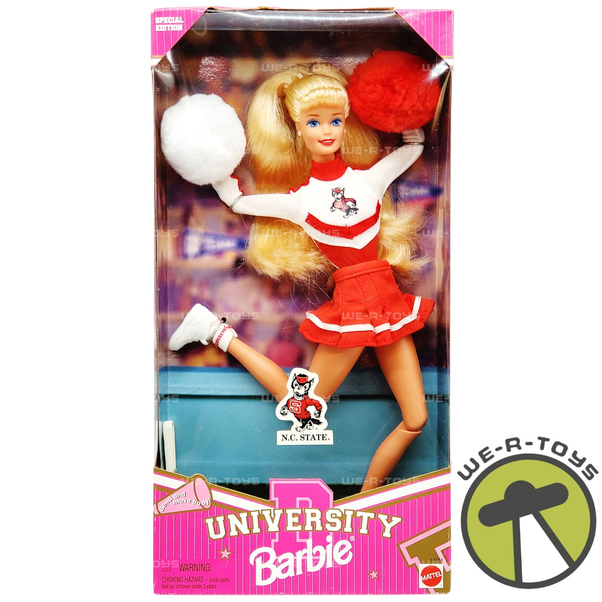University Barbie North Carolina State Cheerleader Doll 1996 Mattel ...
