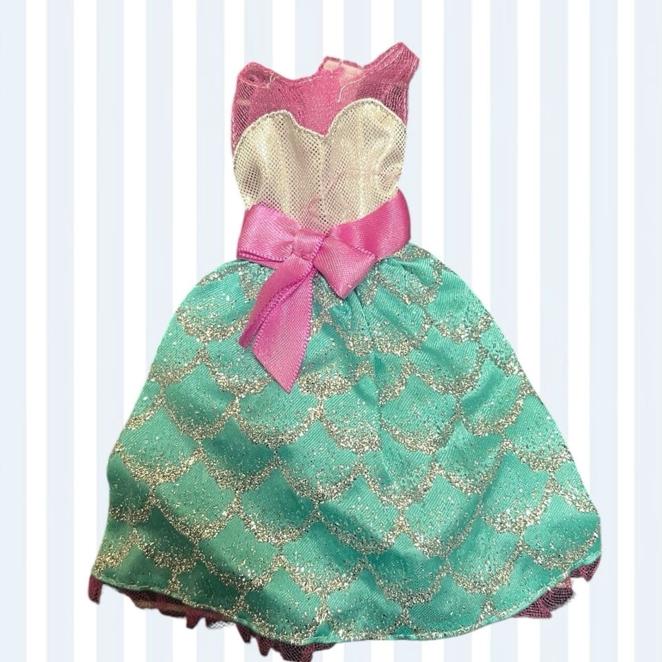 Barbie Doll Fashion Fever Fashionista Aqua & Silver Summer Party Dress ...